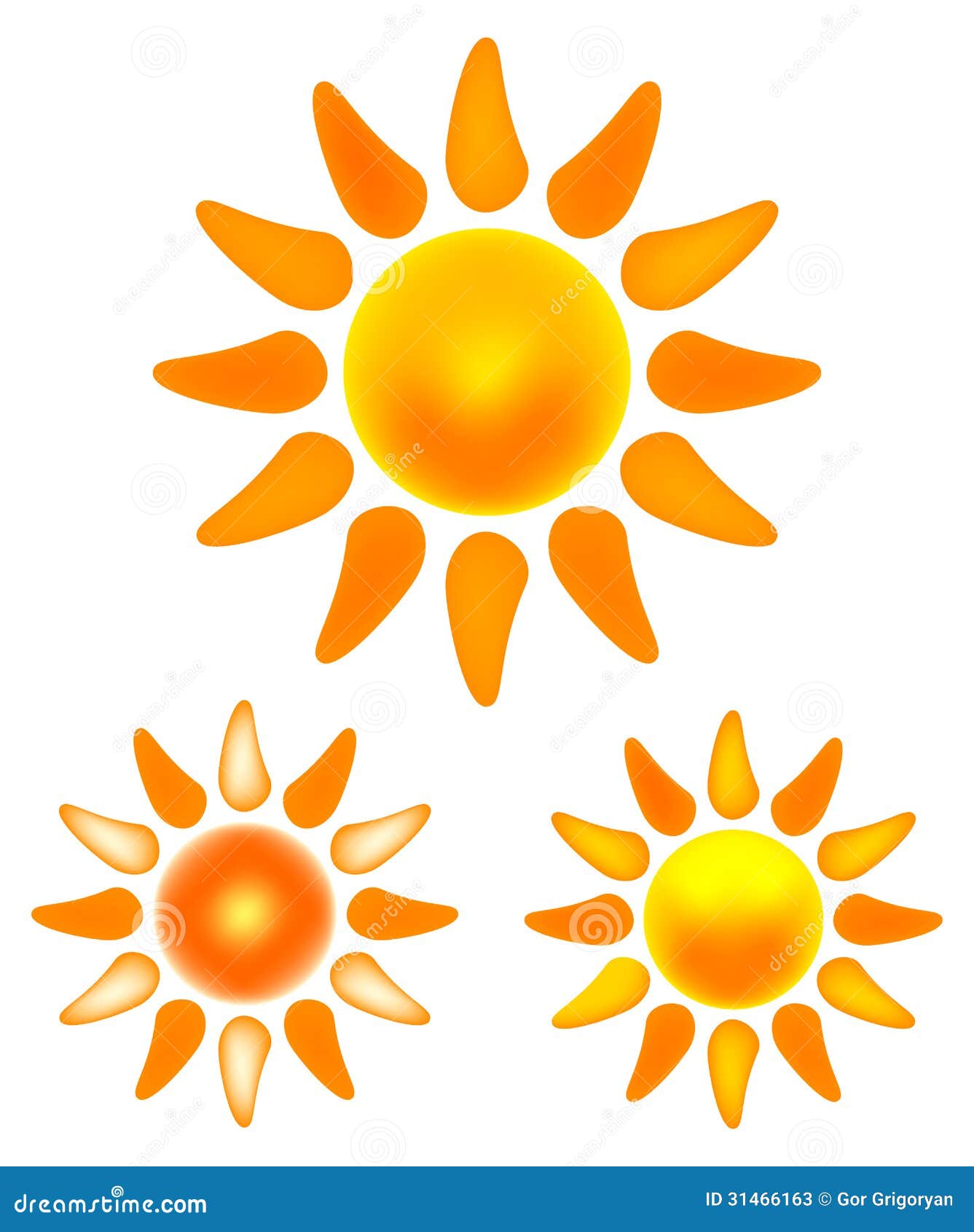 Nice Set of Shining Sun Images Stock Vector - Illustration of element ...