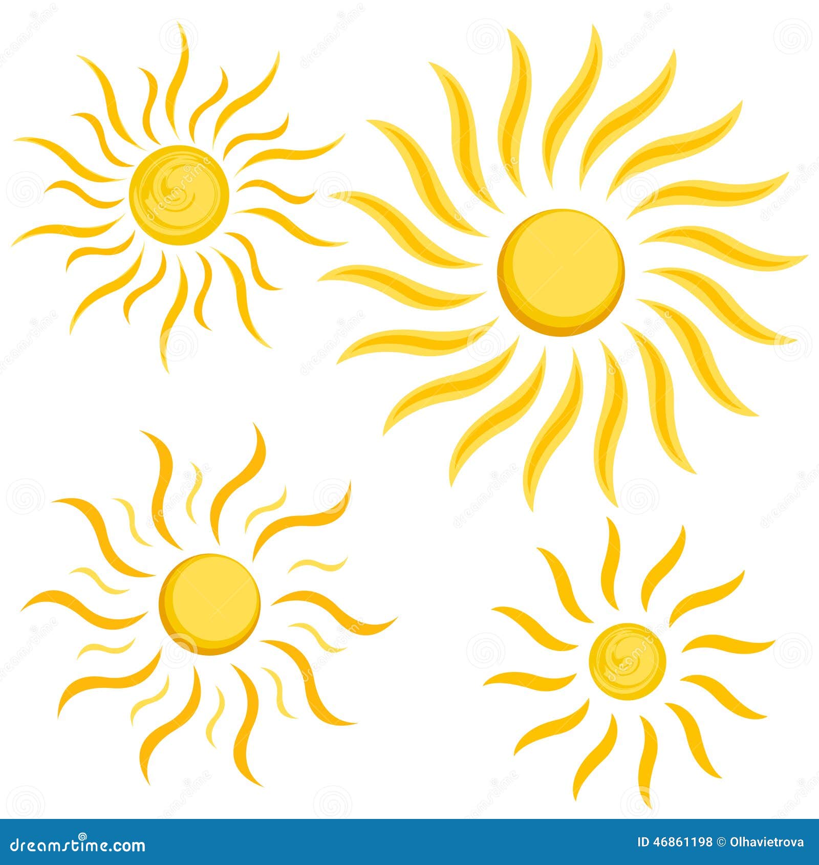Nice and simple yellow sun stock vector. Illustration of painting ...
