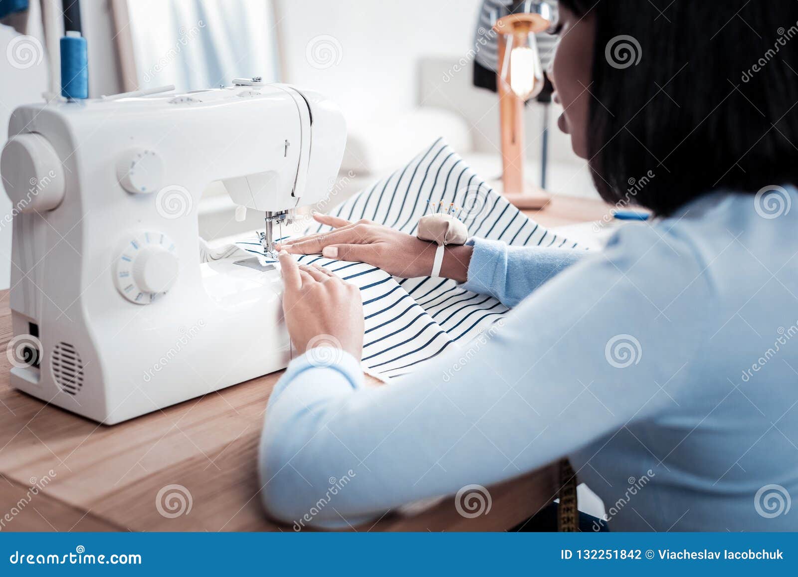 Nice Skillful Tailor Working Stock Photo - Image of service ...