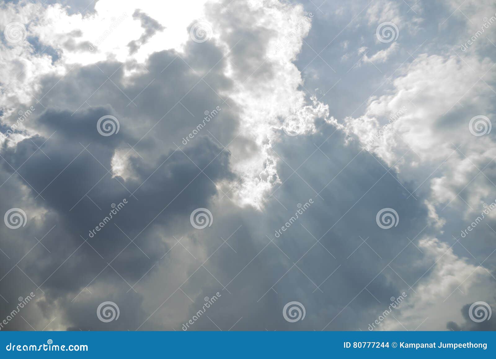 Nice Sky with Sun Beam with Cloudy Stock Photo - Image of dark, bright ...