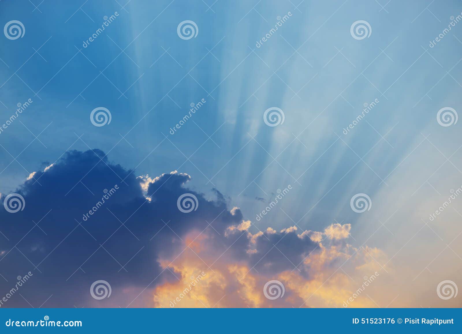 Nice Sky Sunset with Sun Rays Stock Photo - Image of outdoors, glory ...