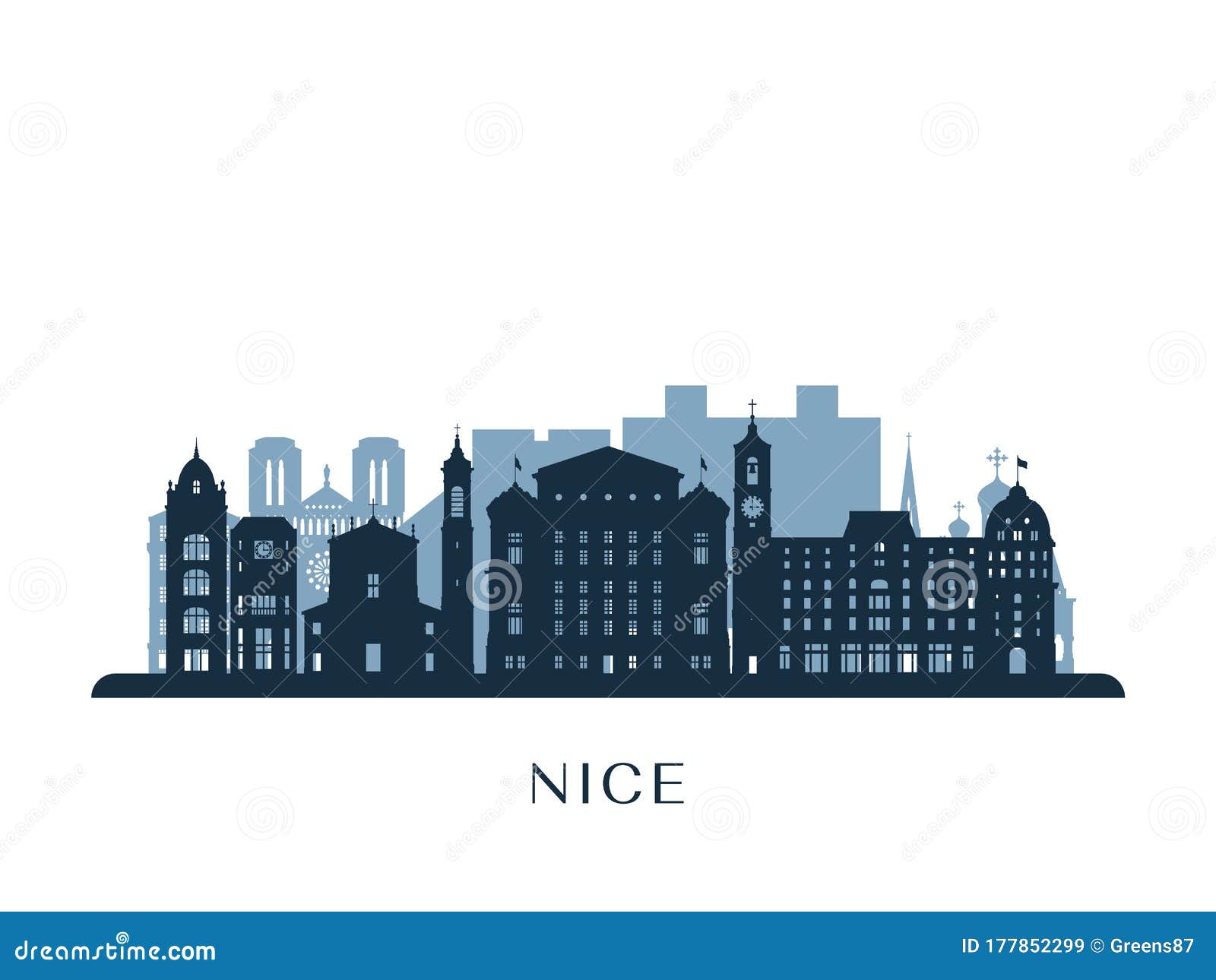 Nice Skyline And Landmarks Silhouette Vector Illustration ...