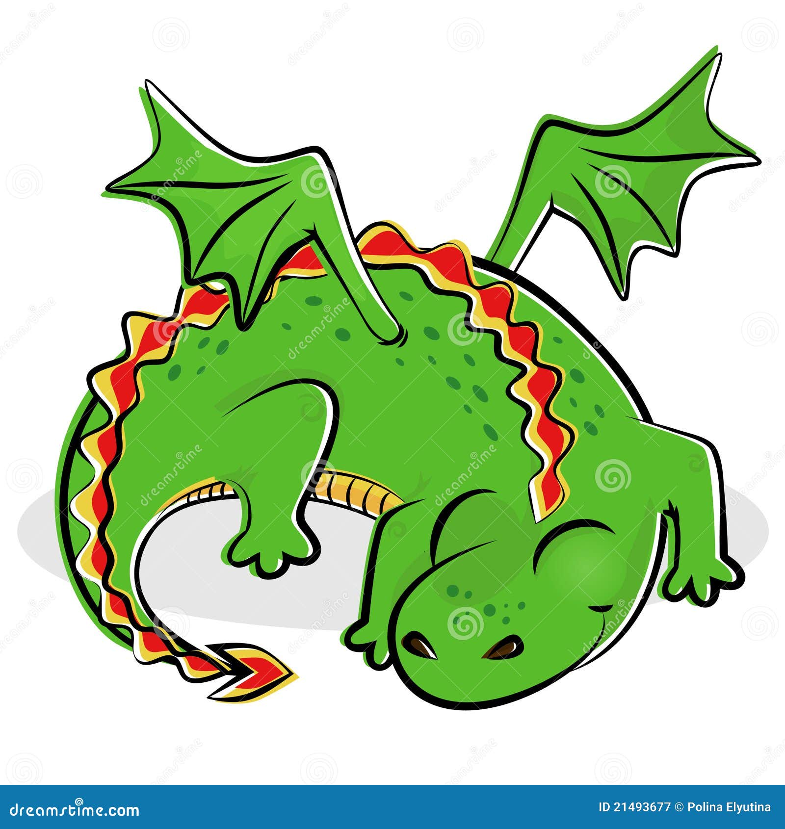 Nice slipping dragon stock vector. Illustration of dinosaur - 21493677