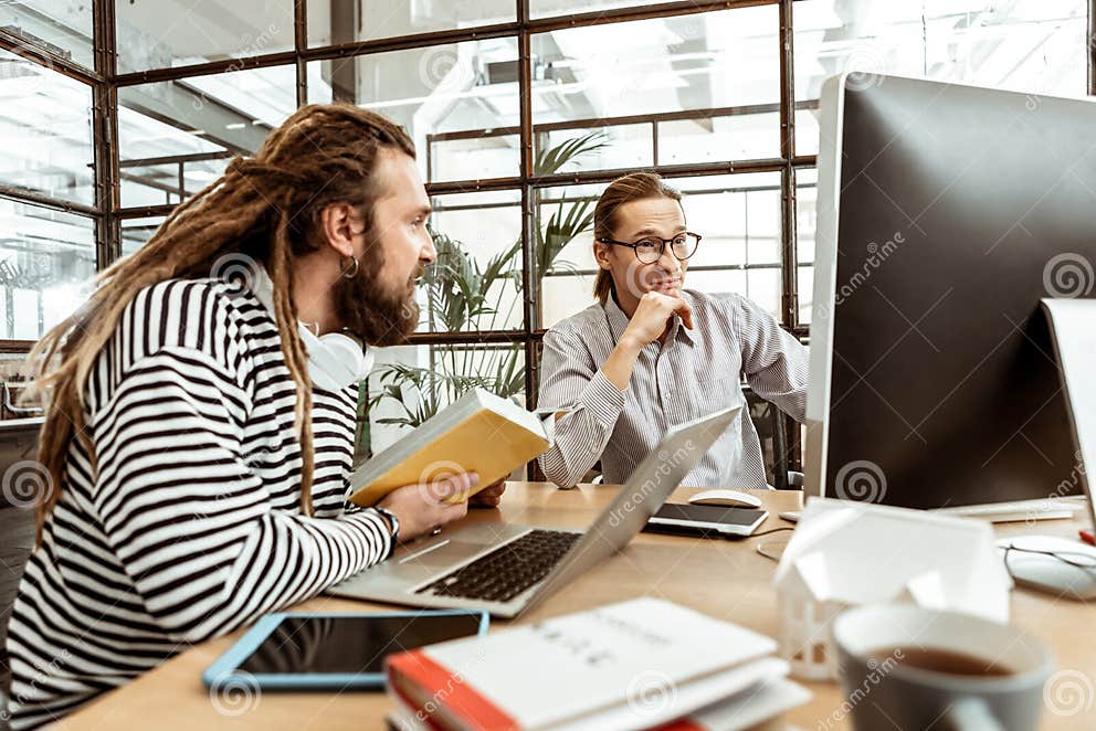 Nice Smart Men Working on a Project Stock Image - Image of male, laptop ...