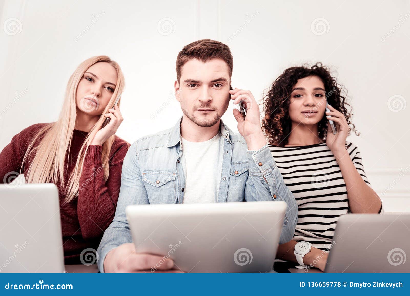Nice Smart People Making Calls Stock Photo - Image of network ...