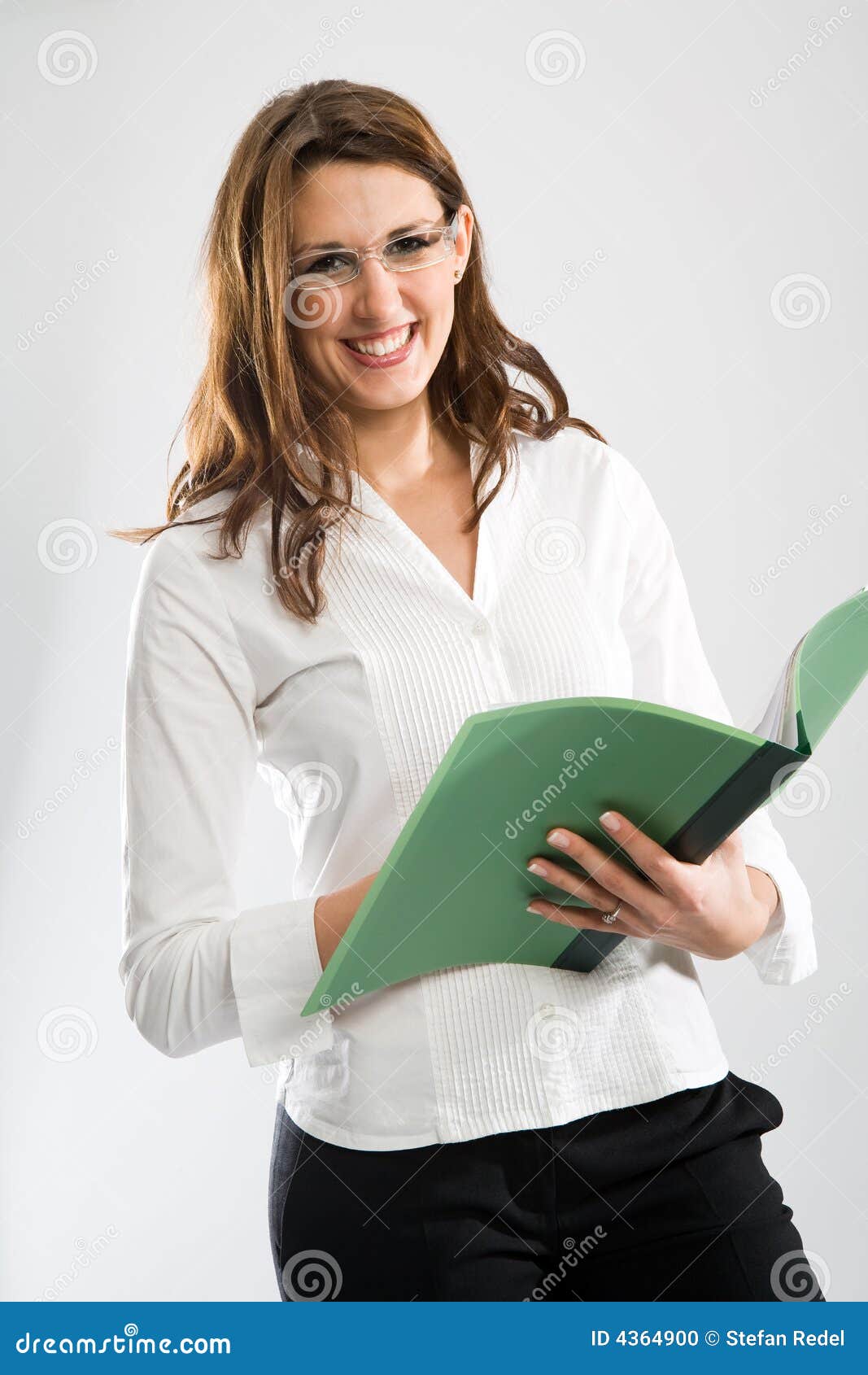 Nice Smiling Female Secretary Stock Photo - Image of woman, checking ...