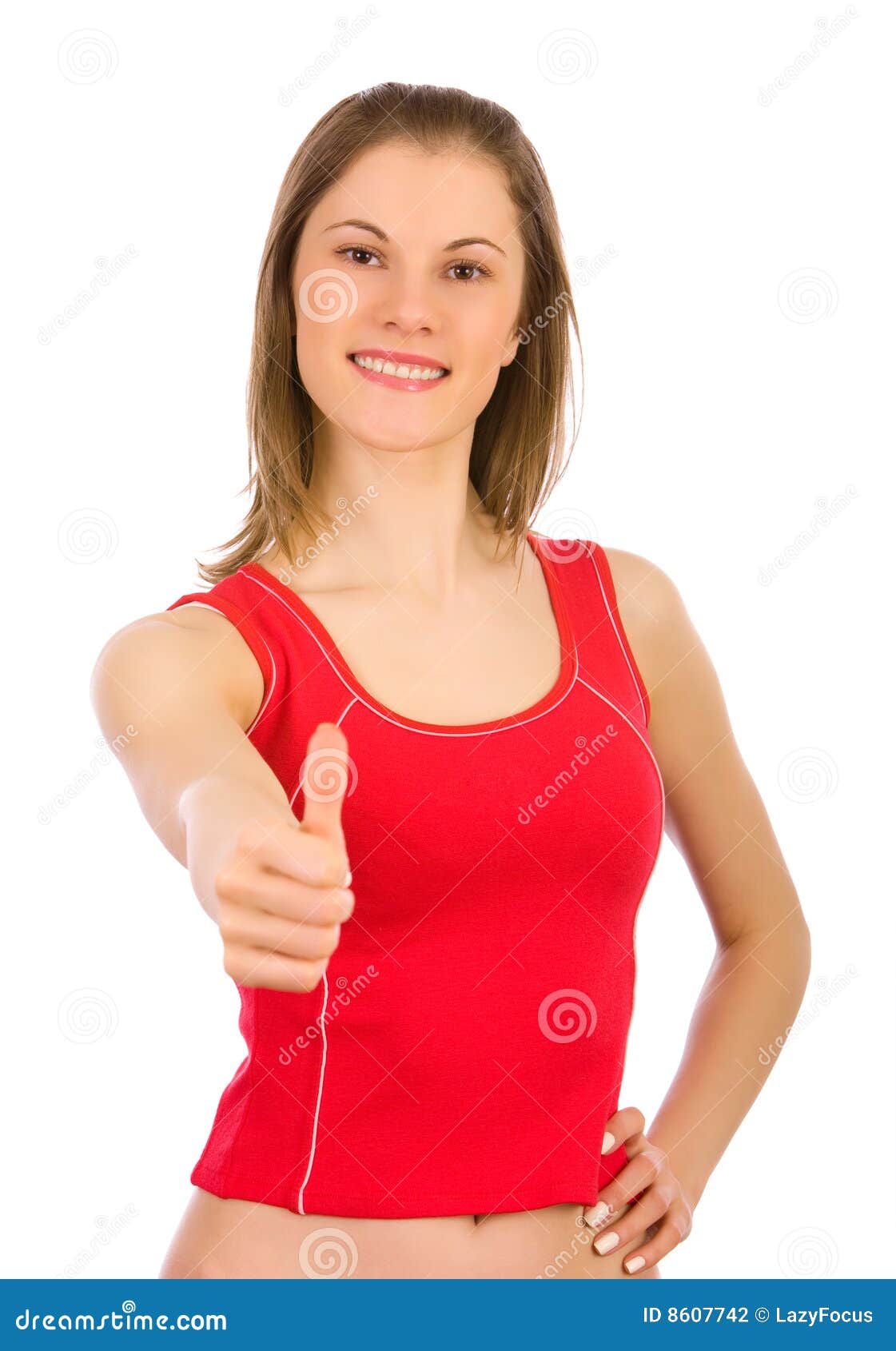 Nice Smiling Girl. Isolated on White Stock Photo - Image of nutrition ...