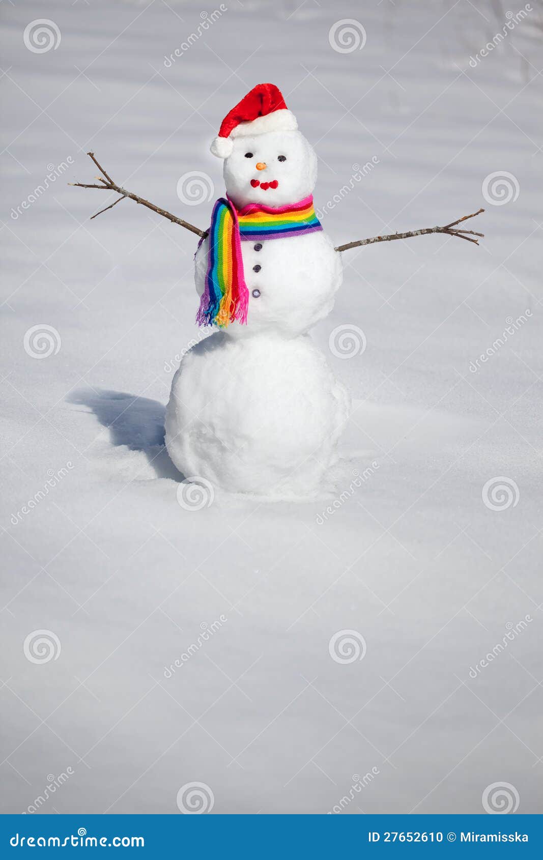 Nice snowman stock photo. Image of outdoors, rainbow - 27652610