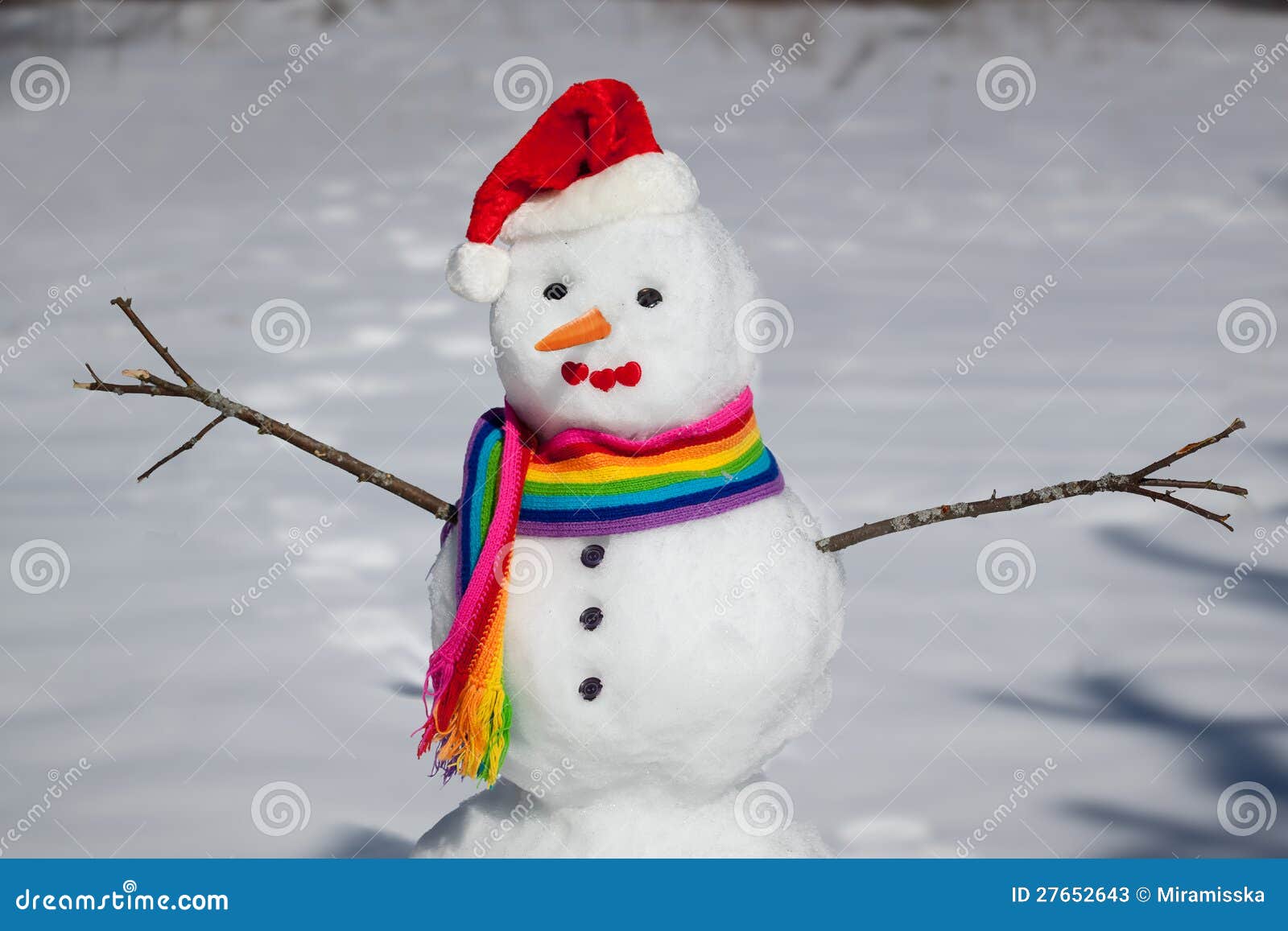 Nice snowman stock image. Image of happy, innocence, landscape - 27652643