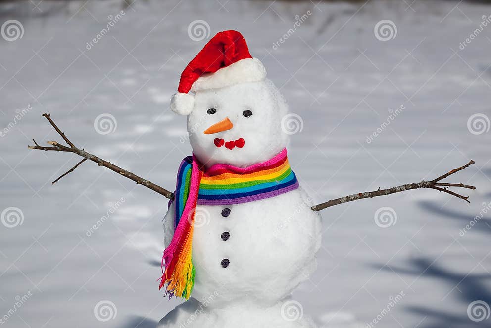 Nice snowman stock image. Image of happy, innocence, landscape - 27652643