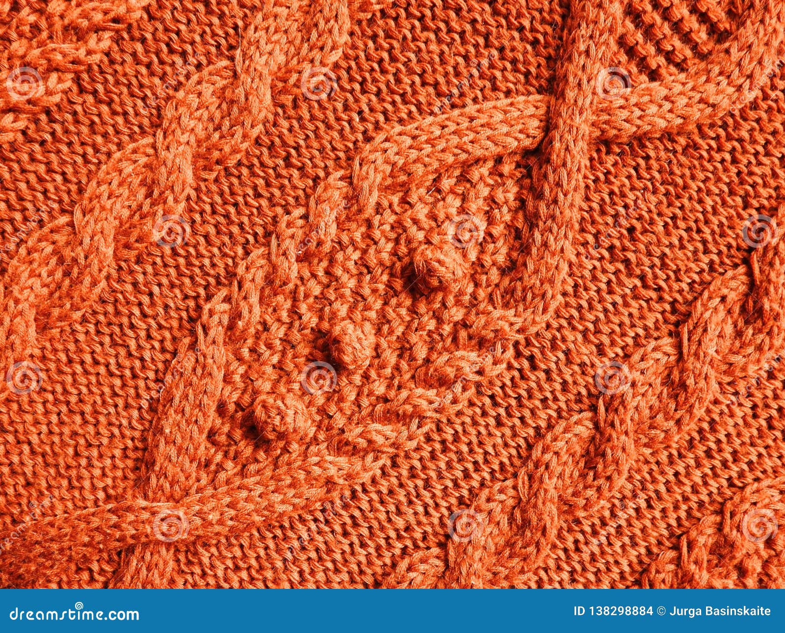 Beautiful Soft Orange Knitted Surface Texture Stock Photo - Image of ...