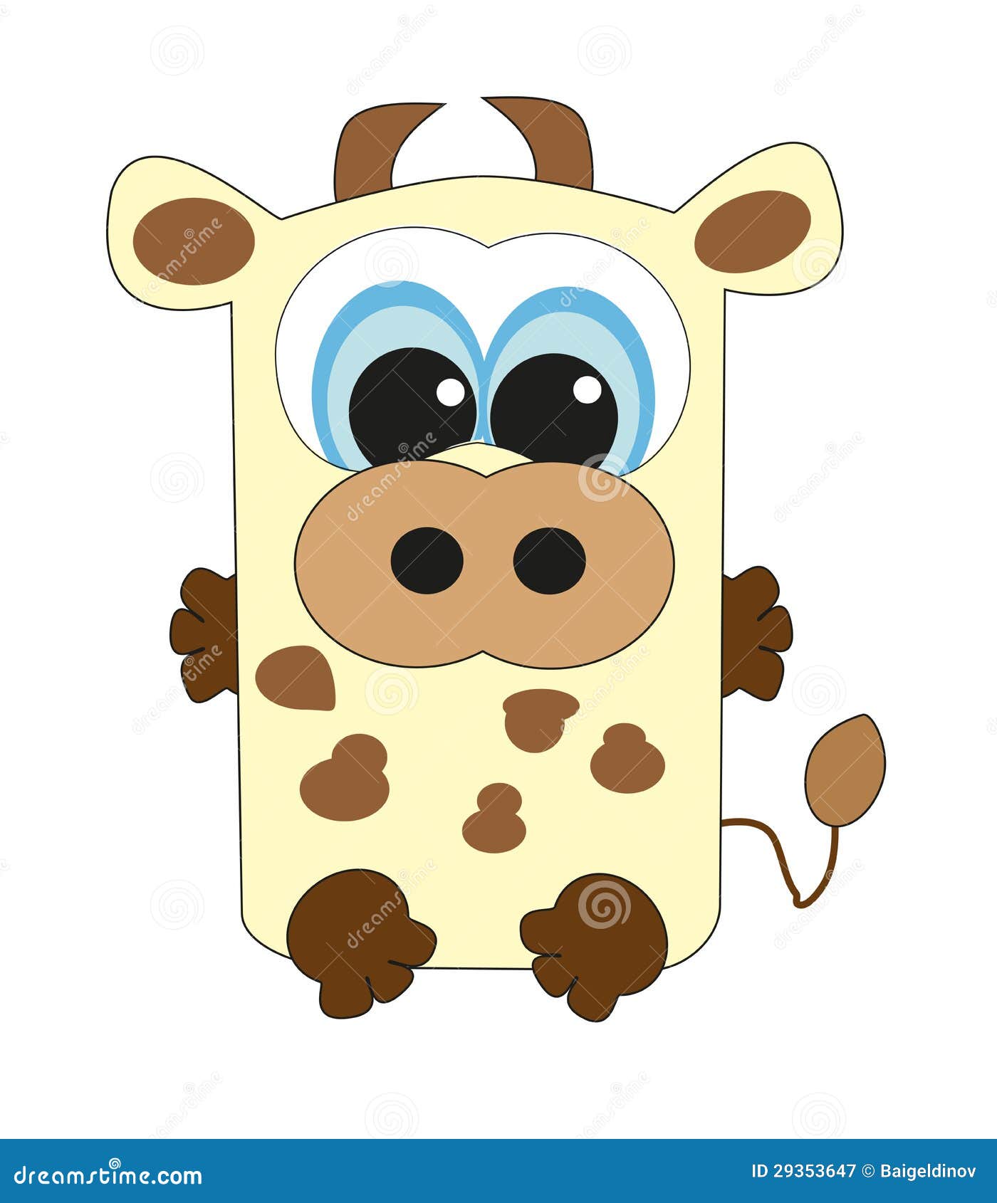 Nice square cow. stock vector. Illustration of comics - 29353647