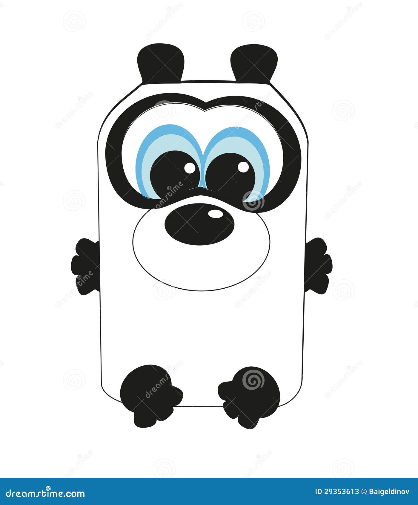 Nice square panda. stock vector. Illustration of happy - 29353613