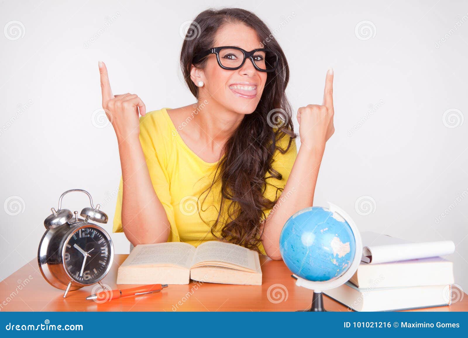 Nice student at the desk stock photo. Image of exam - 101021216