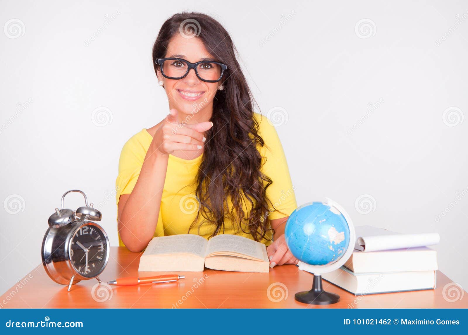 Nice student at the desk stock photo. Image of band - 101021462