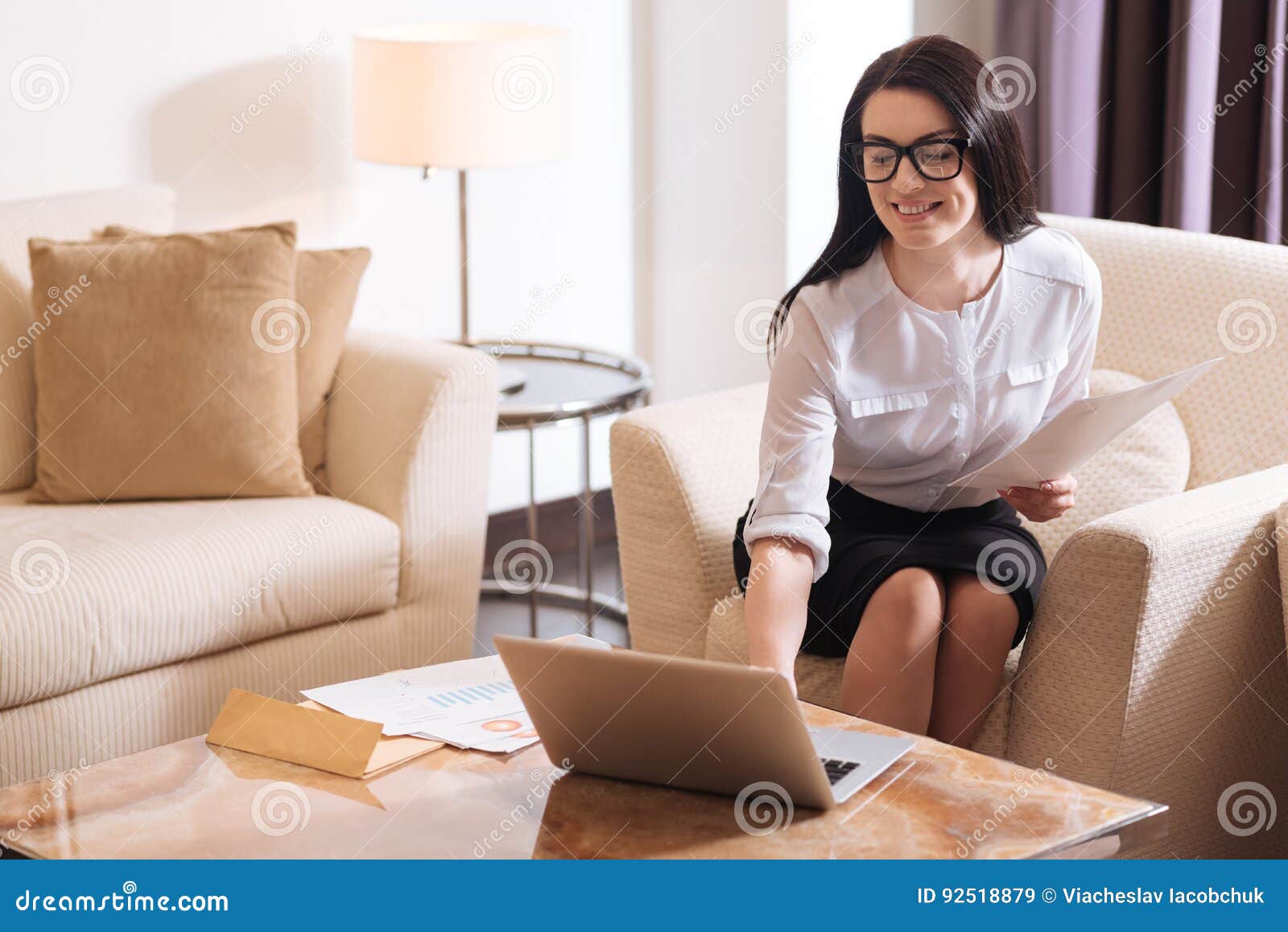 Nice Successful Businesswoman Working in Her Office Stock Image - Image ...