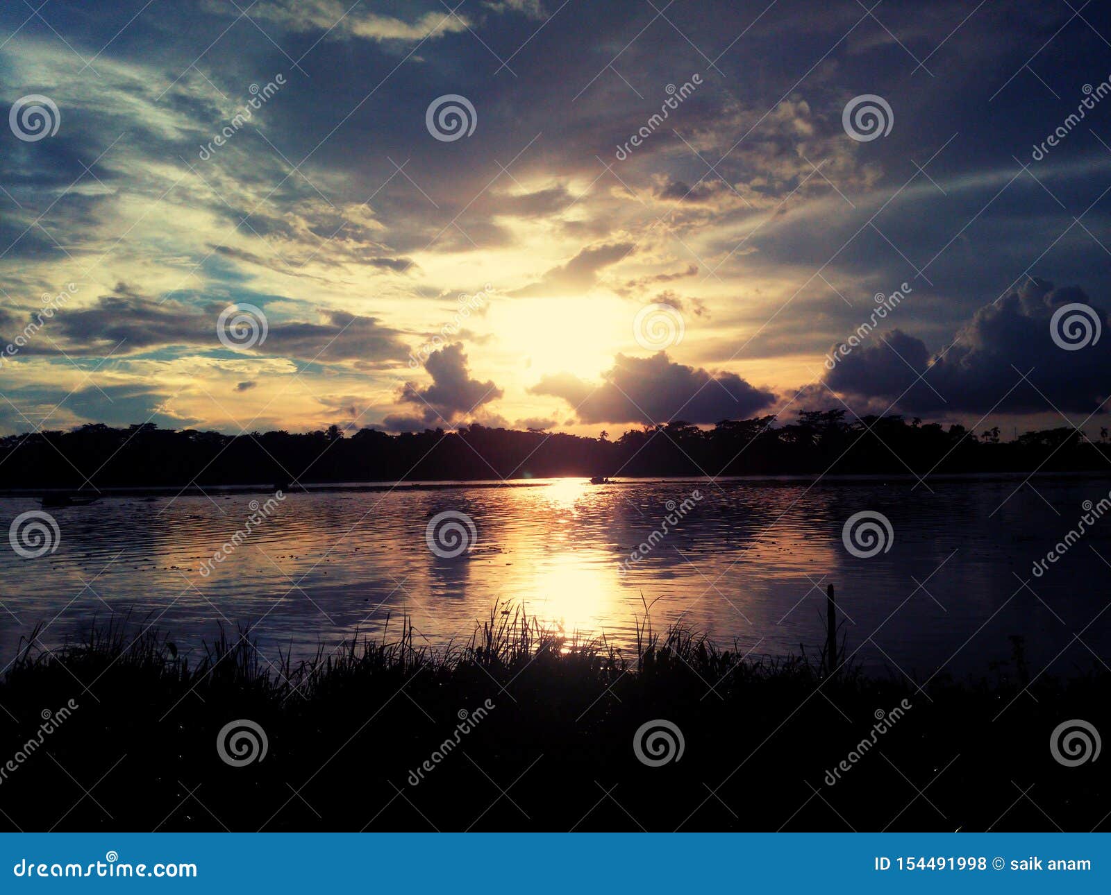 Nice sun set stock photo. Image of rivervew, cloud, nice - 154491998