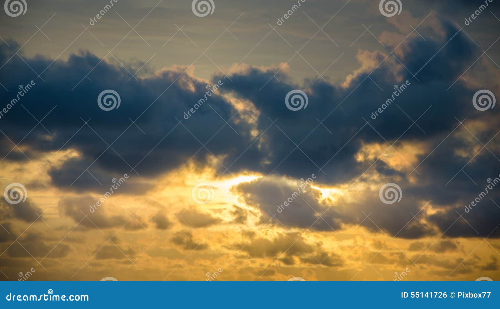 Nice Sun Shine with Cloud in Sunset Time Stock Photo - Image of light ...