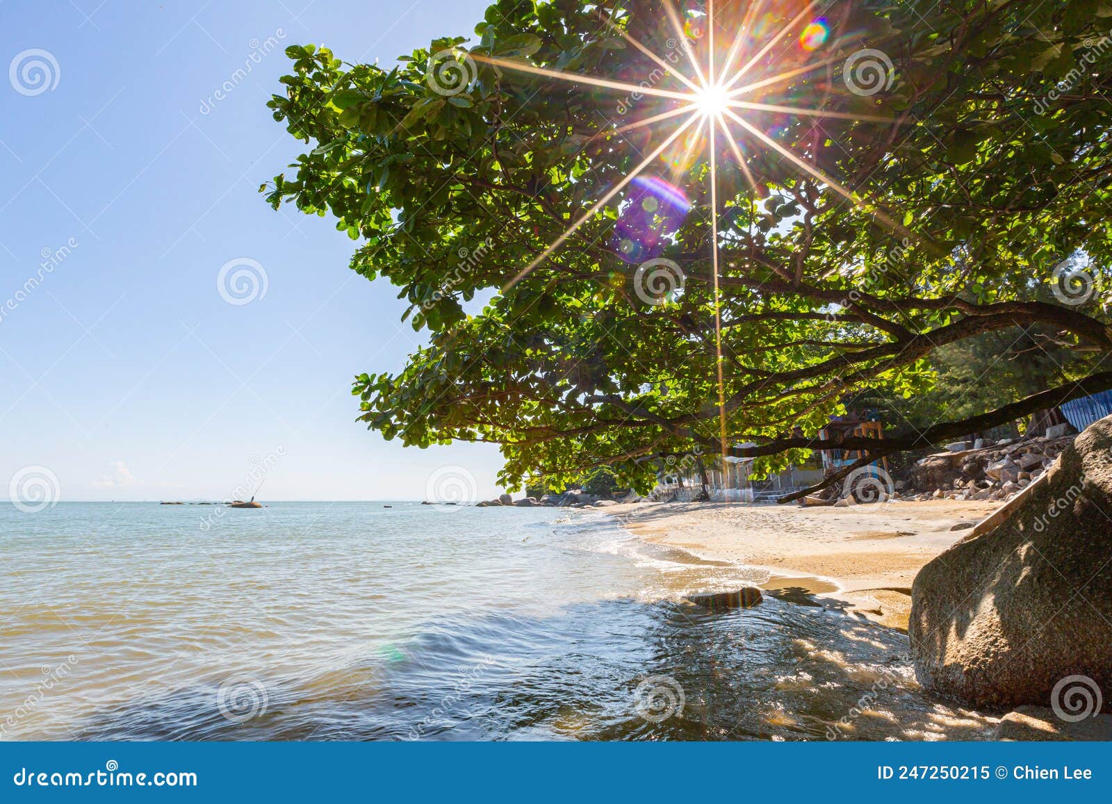 Sunray by the beach stock image. Image of nice, morning - 247250215