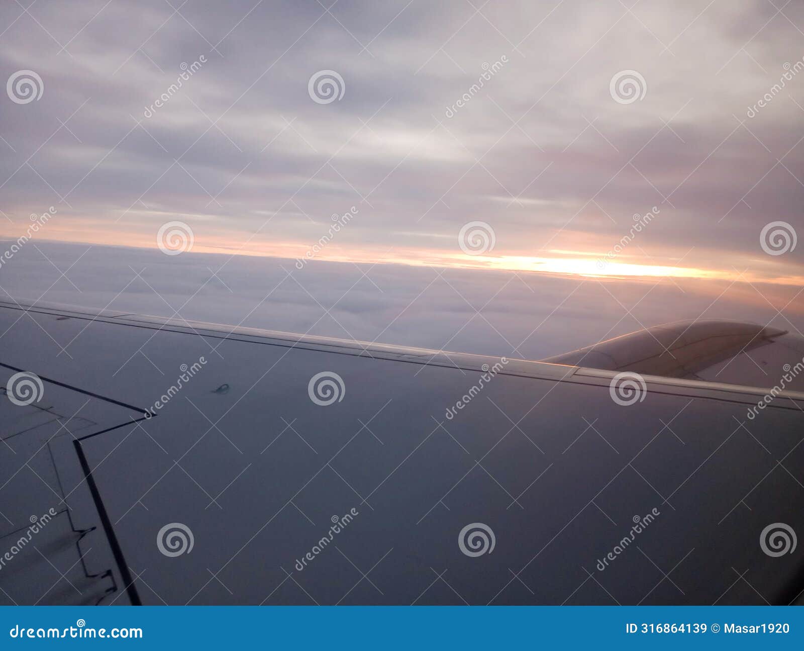 Nice Sunset from the Deck of a Flying Plane Stock Image - Image of ...