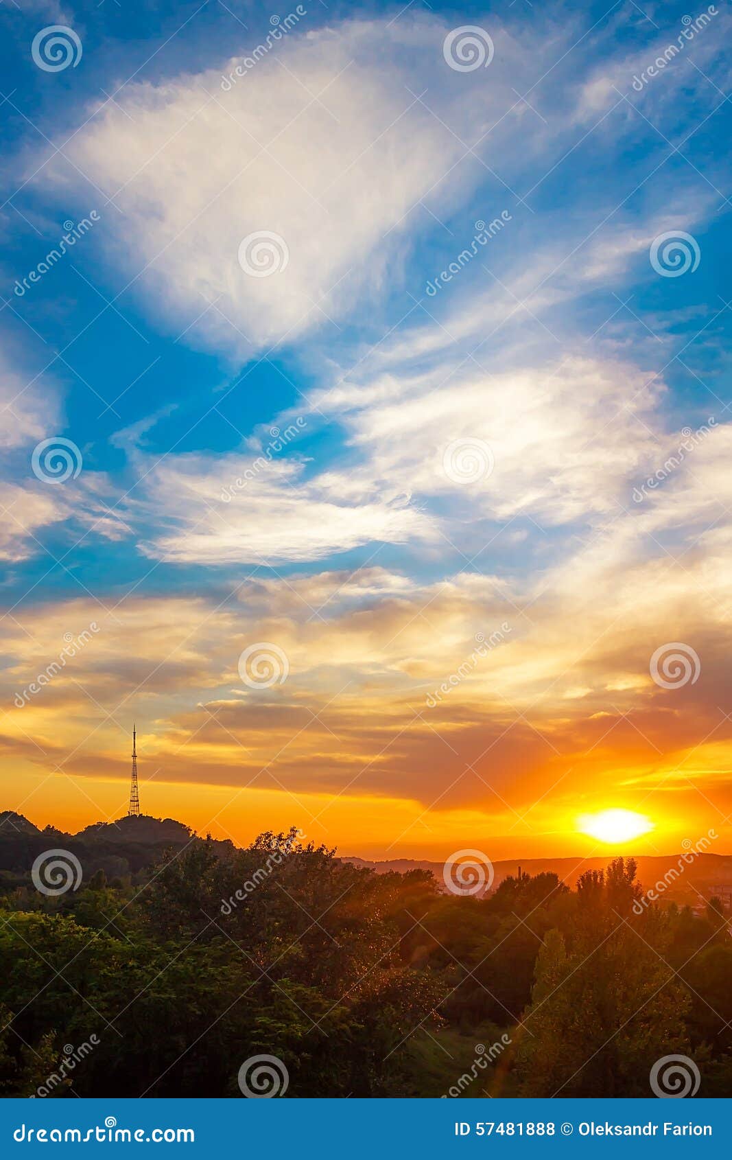 Nice Sunset Scenery of Lviv City, View from Height. Ukraine Stock Photo ...
