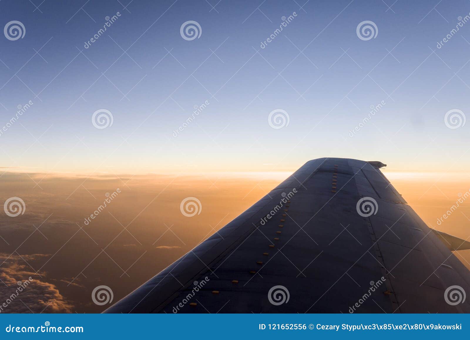 Nice Sunset View on the Wing of Plane Stock Photo - Image of scenic ...