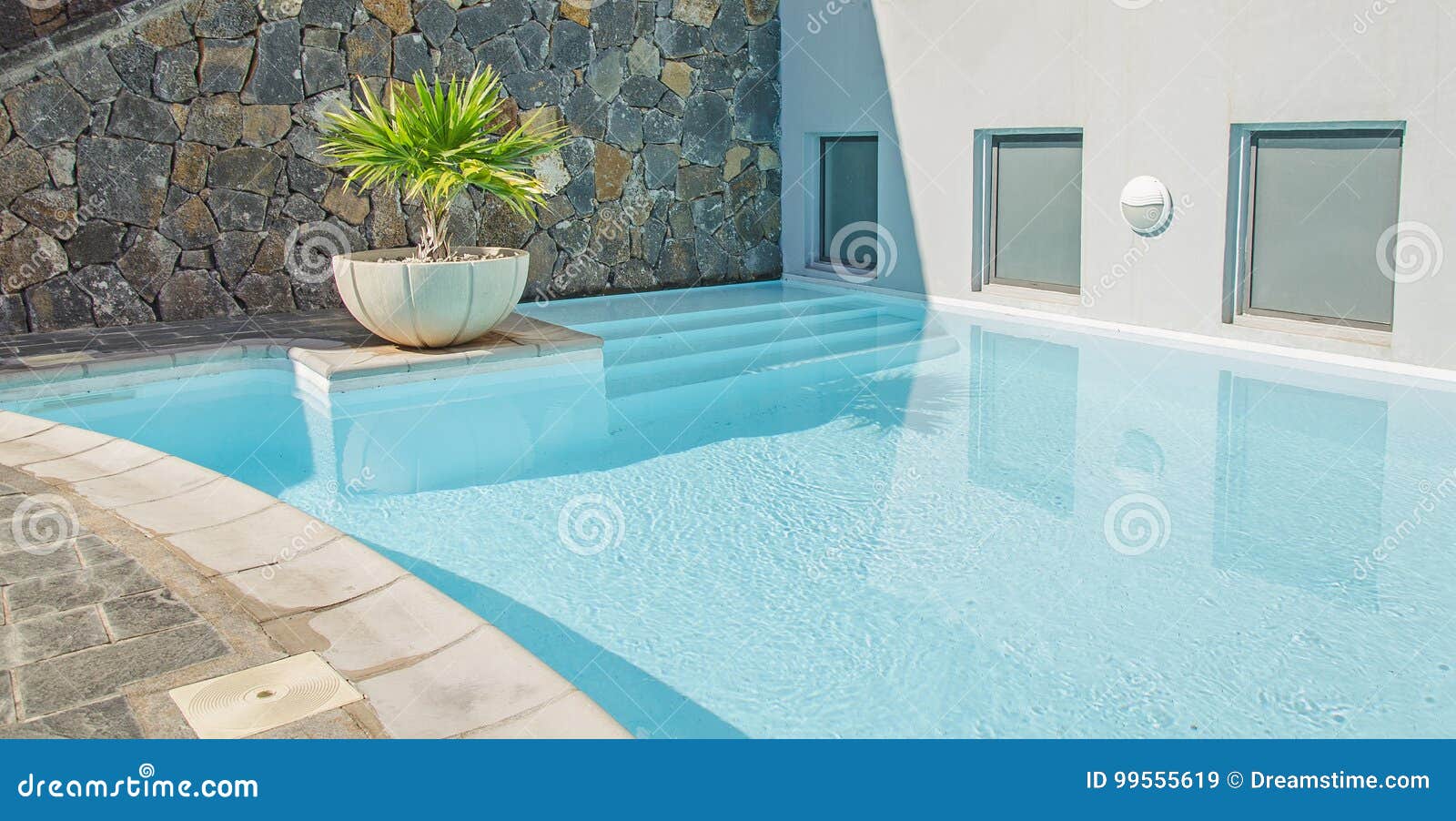 Nice Swimming Pool with Azure Water Stock Image - Image of resort ...