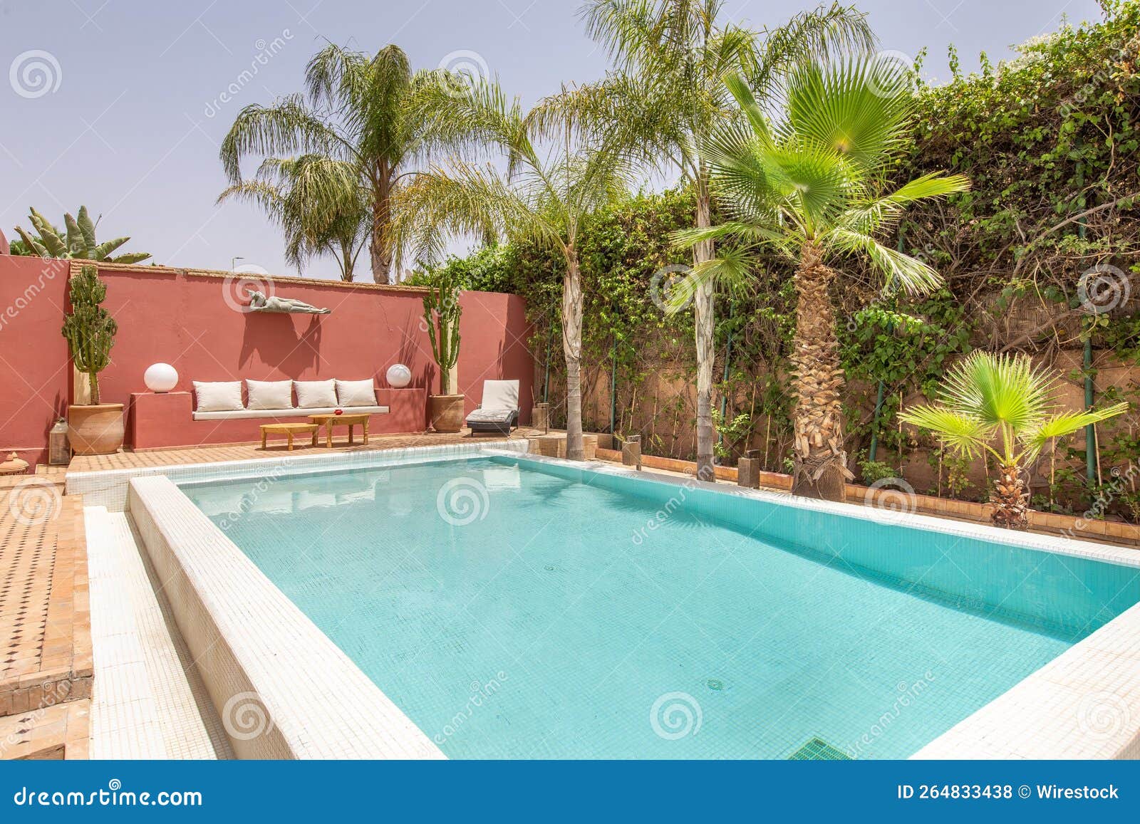 Nice Swimming Pool View at a Modern Villa in Marrakech Editorial Stock ...