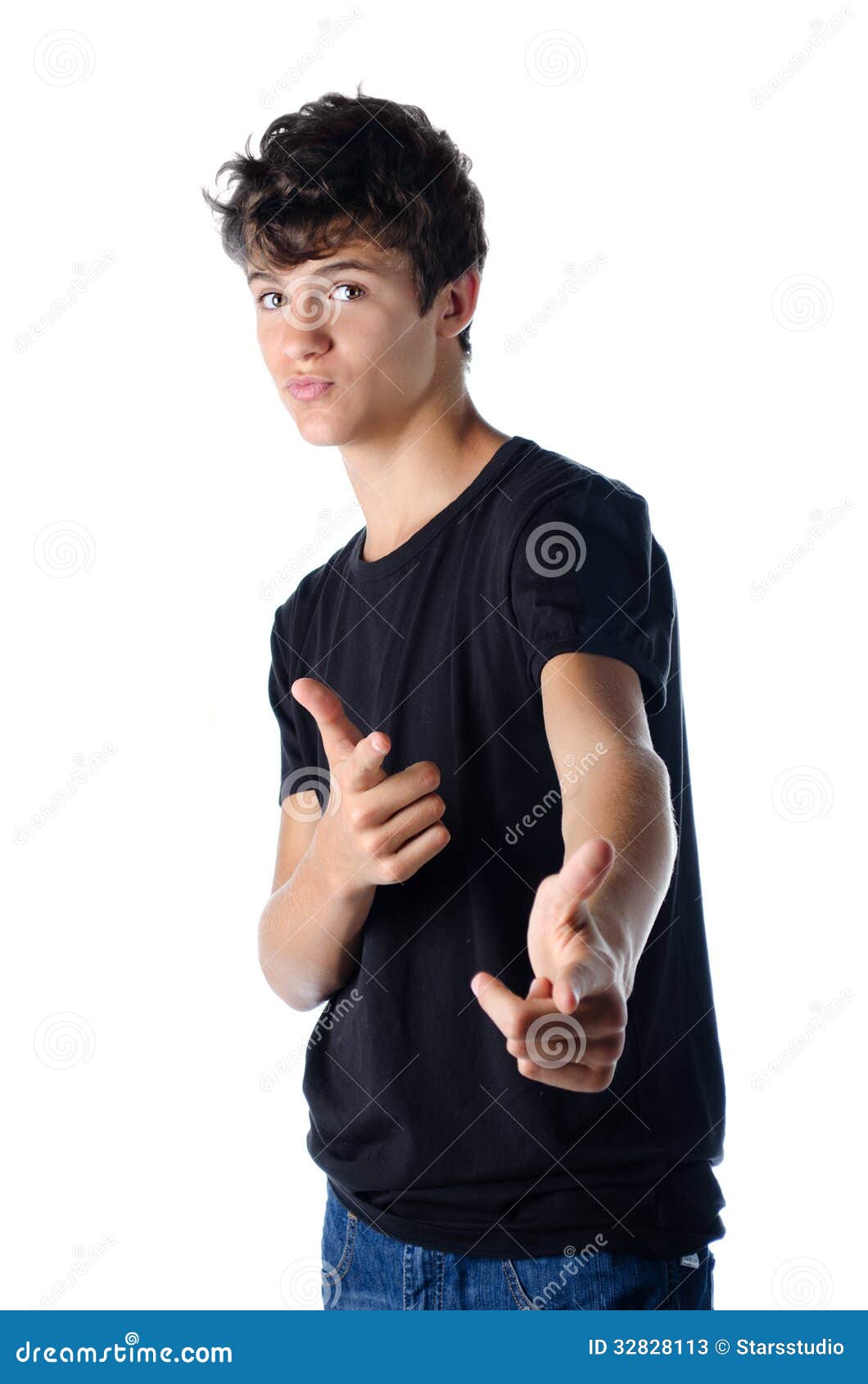 Nice Teenager Boy in Cool Pose Isolated Stock Image - Image of smile ...