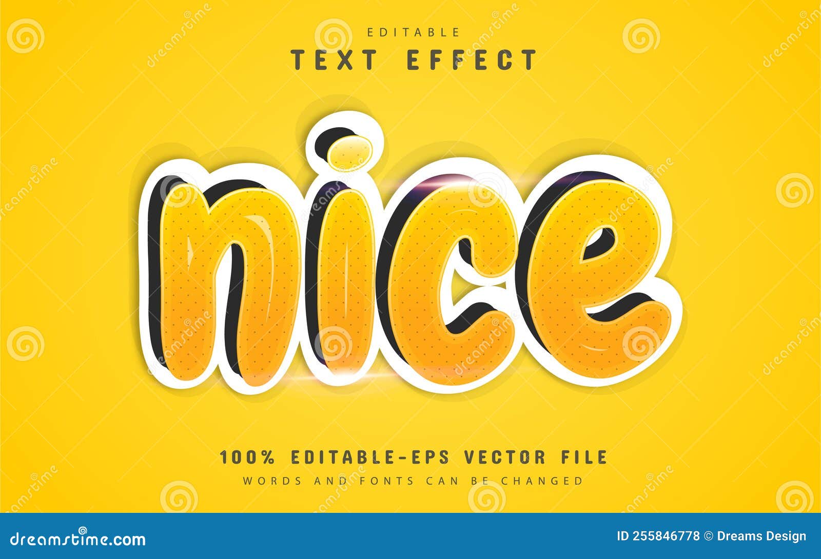 Nice Text Effect with Yellow Gradient Stock Vector - Illustration of ...