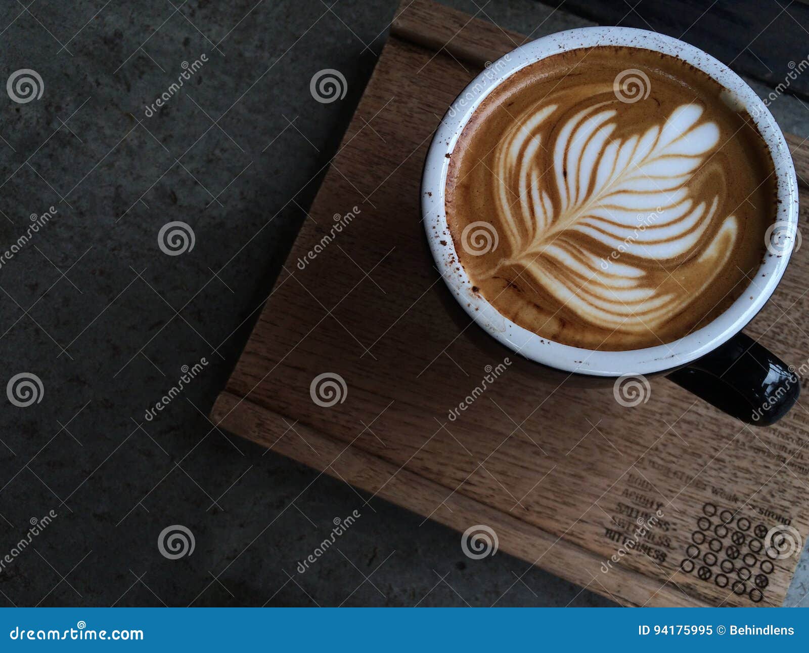 Nice Texture of Latte Art on Hot Latte Coffee Stock Image - Image of ...