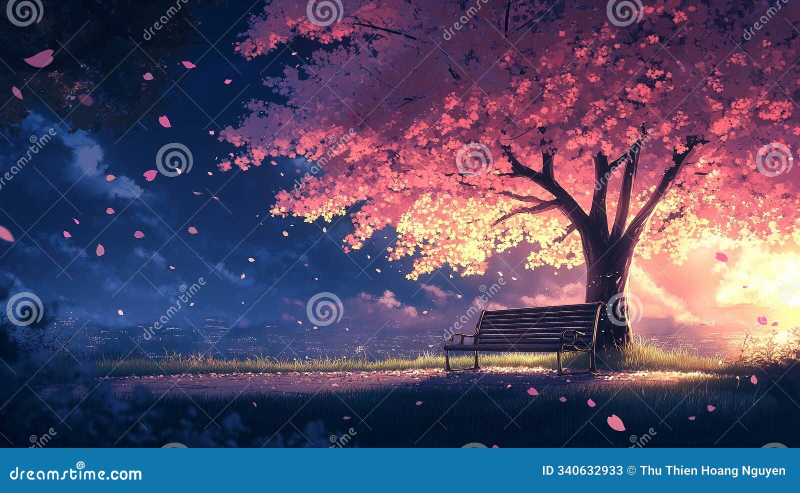 Nice Theme Anime Background Stock Image - Image of foliage, flora ...