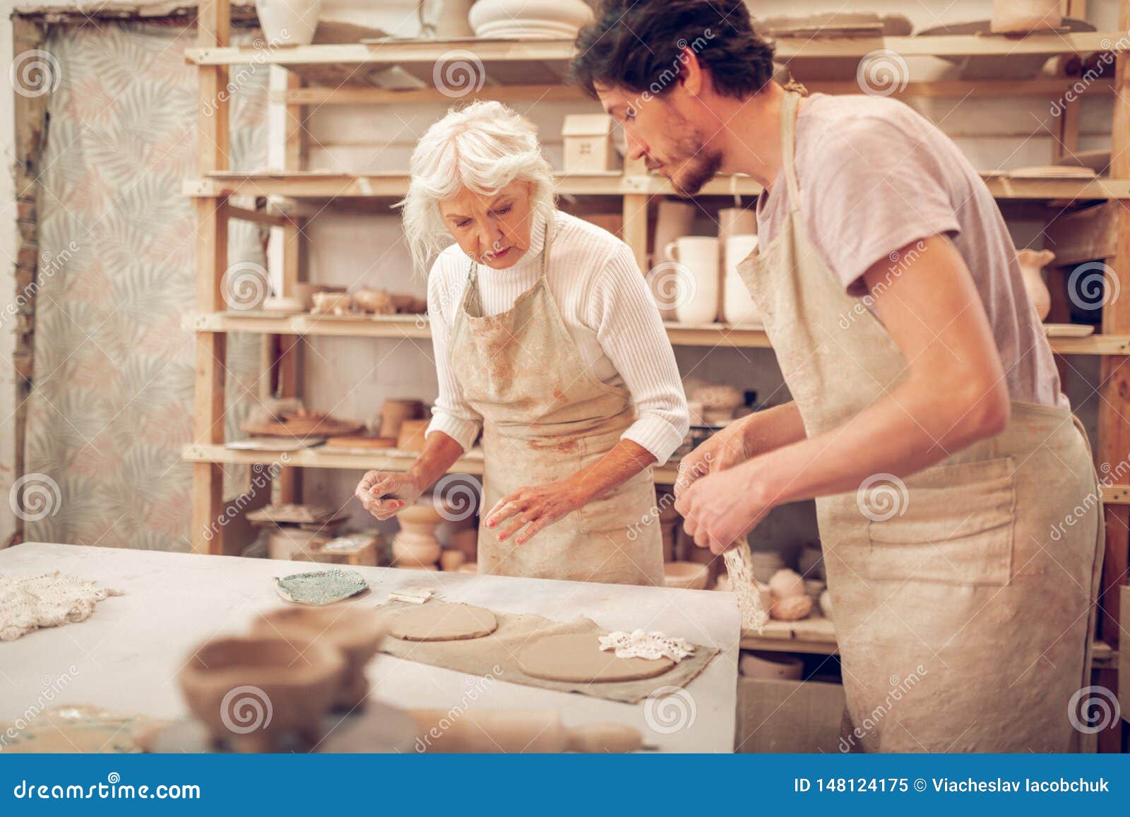 Nice Thoughtful People Concentrating on Their Work Stock Image - Image ...