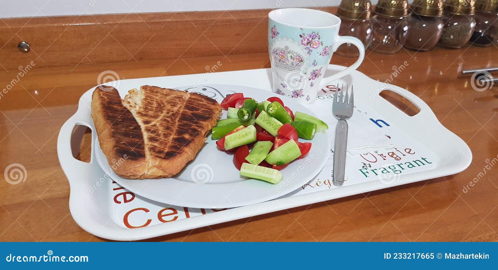 Nice Toast and Tea Menu for Breakfast Stock Image - Image of cuisine ...