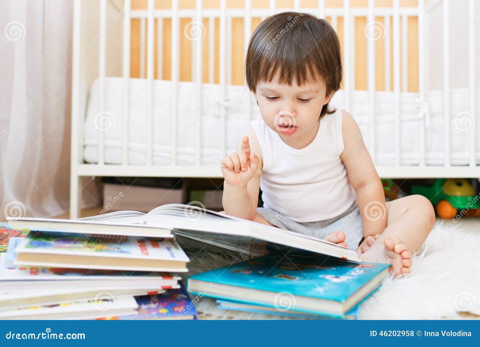 Toddler Reading Book Royalty-Free Stock Image | CartoonDealer.com #13430932