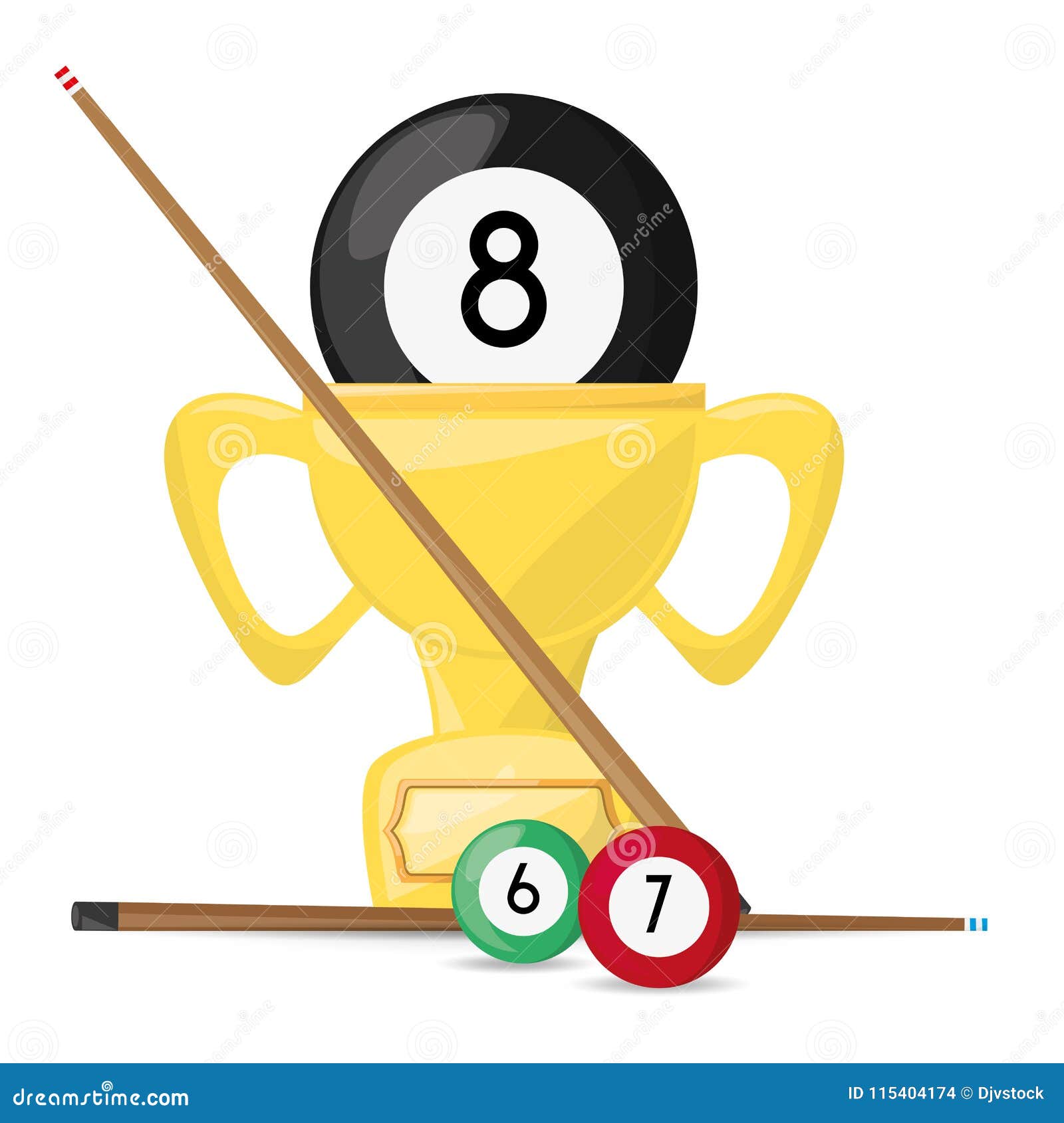 Nice Trophy of Pool Billiard Game Stock Vector - Illustration of nice ...