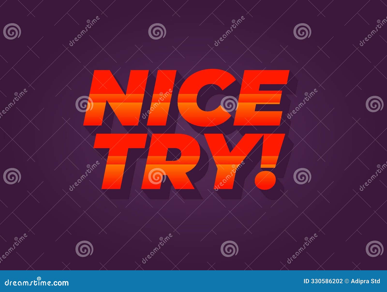 Nice Try. Text Effect in 3D Style with Good Colors Stock Vector ...