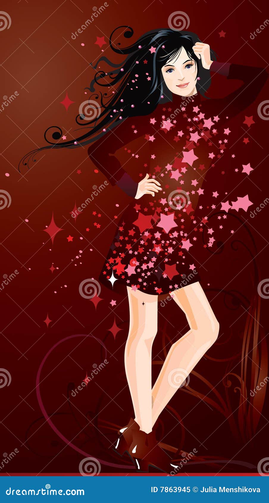 Nice vector girl stock vector. Illustration of curves - 7863945