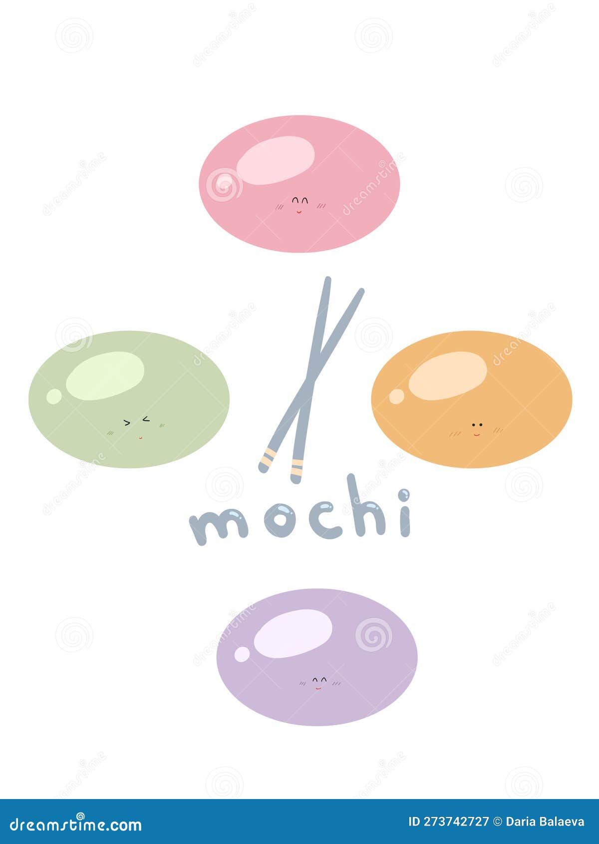 Mochi. Asian Sweet Food. Japanese Ice Cream Mochi In Rice Dough. Green ...