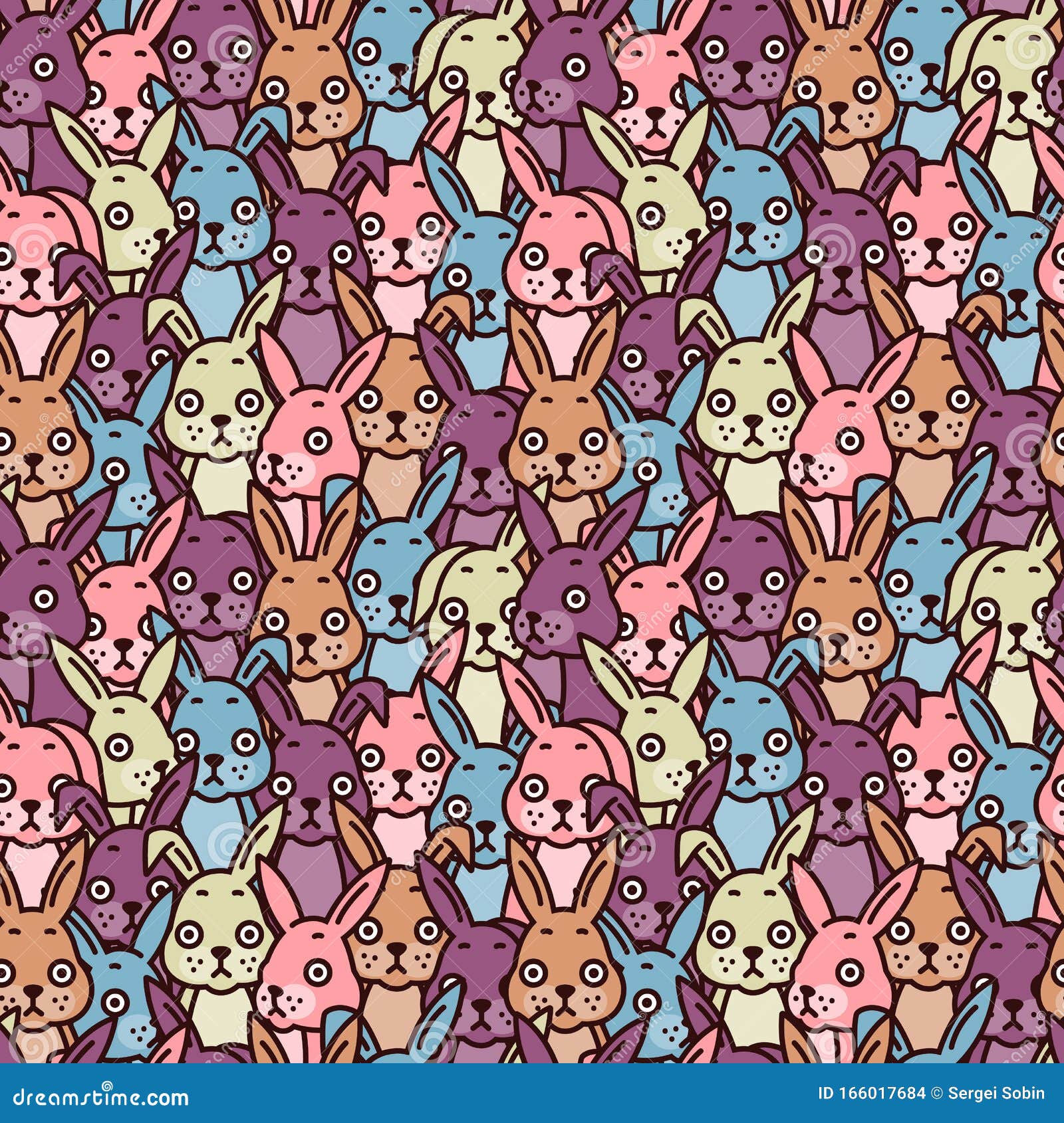Hare Pattern. Rabbit Background Vector Illustration. Stock Illustration ...