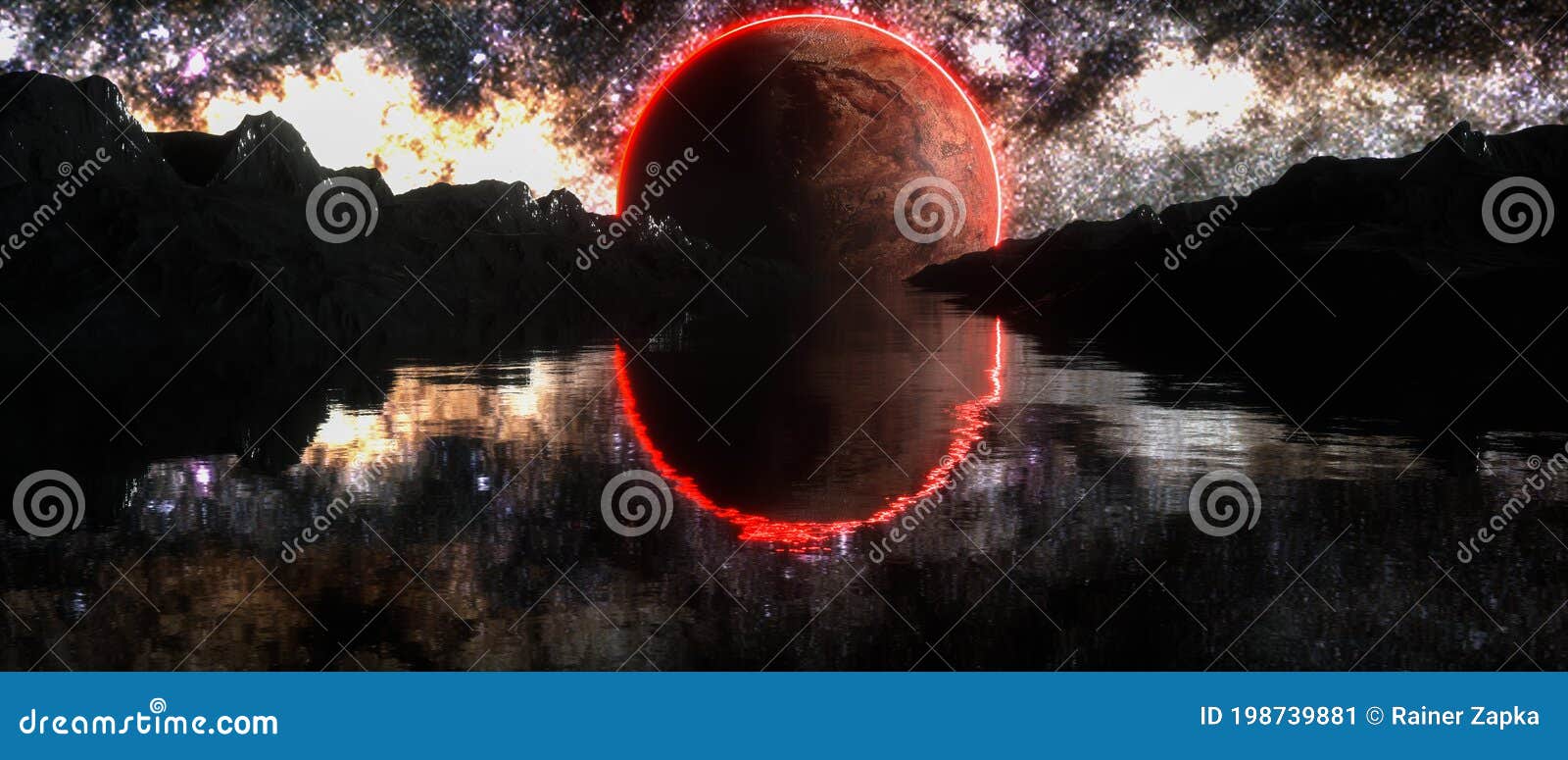 Flaming Alien Monster Rooster Cartoon Illustration | CartoonDealer.com ...