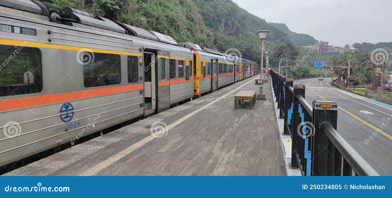 Scenery Of Badouzi Railway Station In Keelung City, Taiwan Editorial ...