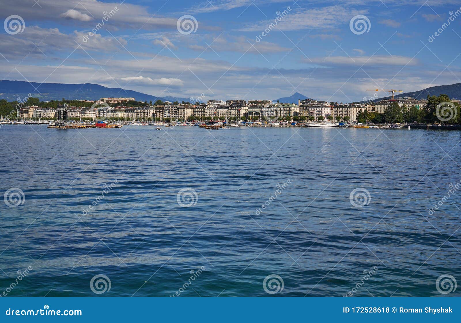 Nice View of the Beautiful Lake in Geneva Stock Photo - Image of hills ...
