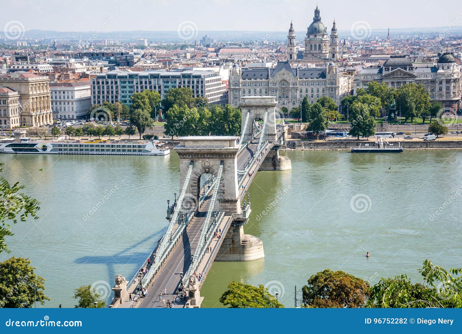 Nice View from Budapest Parliament, Danube River and the Bridge Stock ...