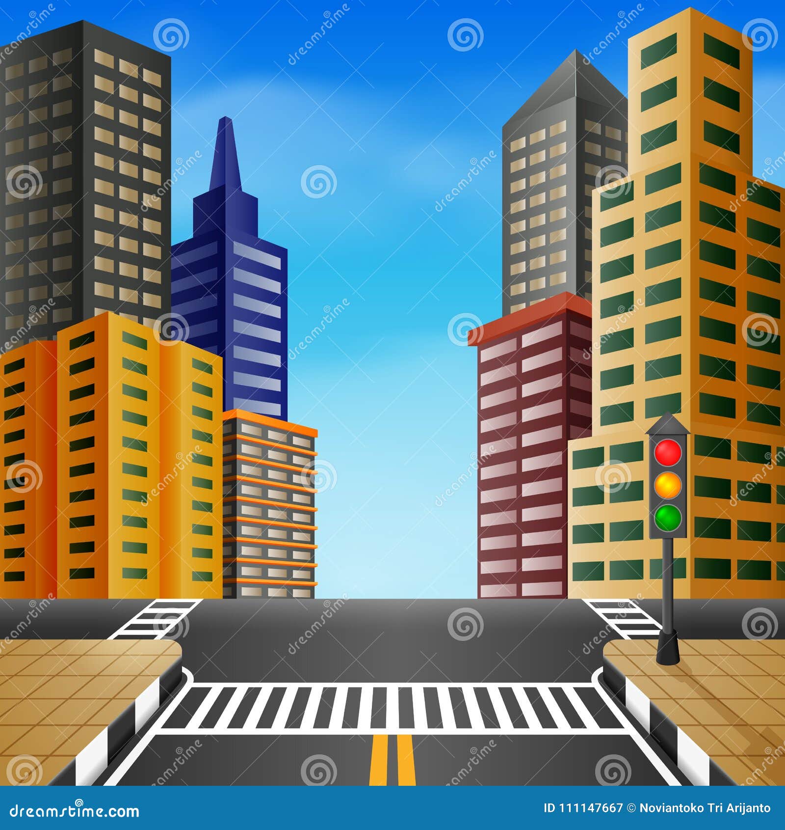 A Nice View of a City with Tall Building Stock Vector - Illustration of ...