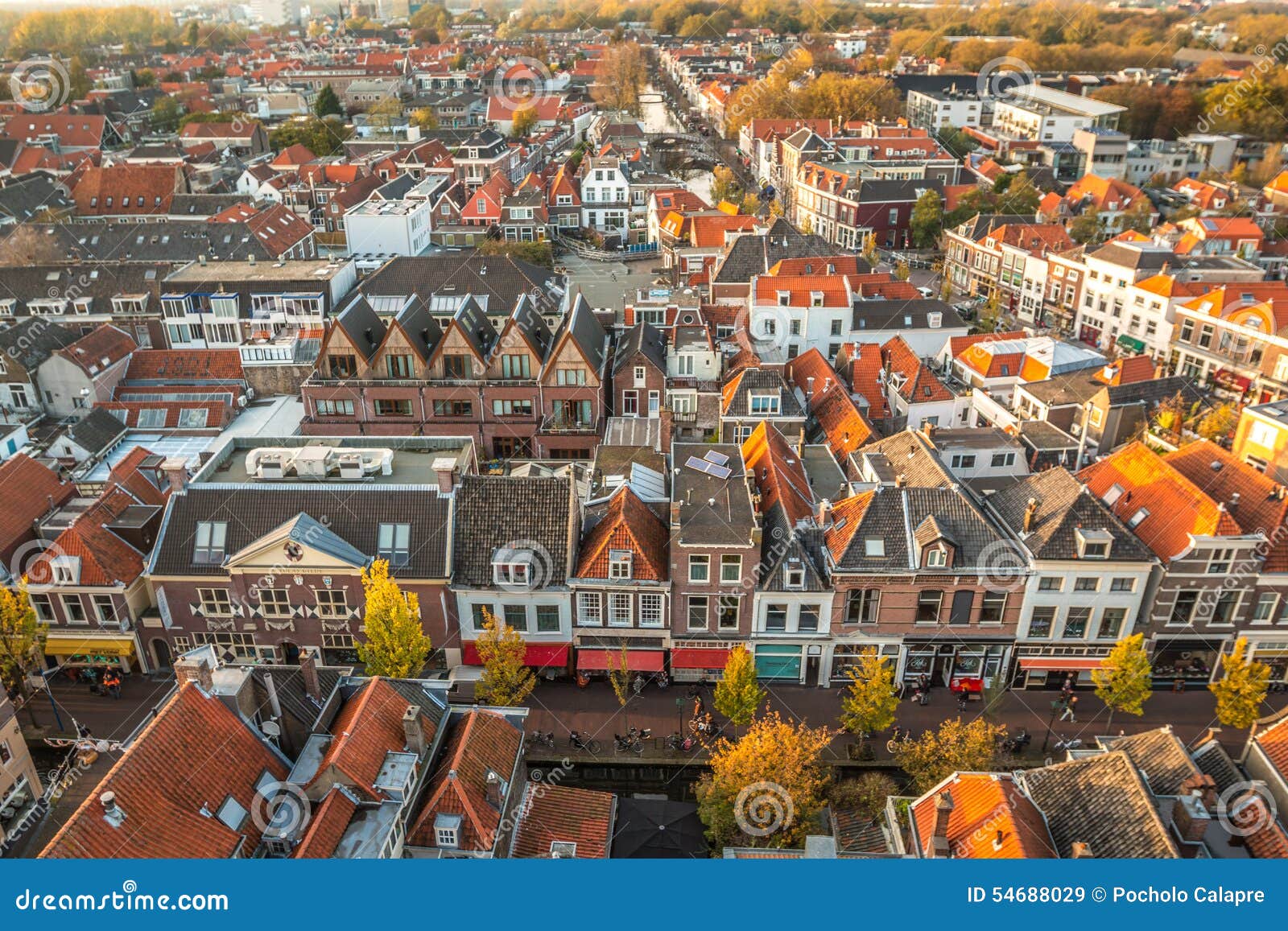 Nice View of Delft in Netherlands Stock Image - Image of spire ...