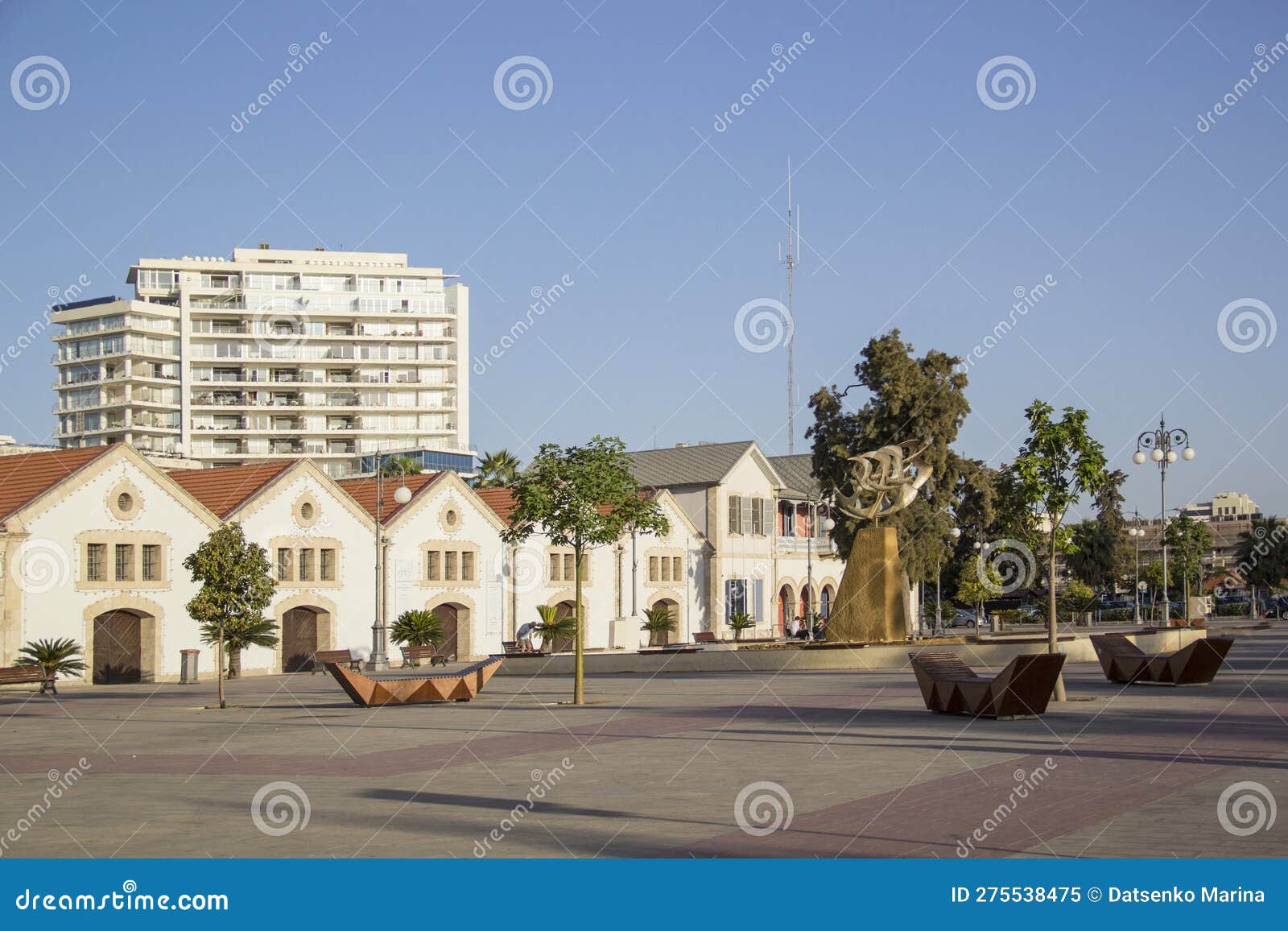 Nice View of Europe Square in the Center of Larnaca Stock Image - Image ...