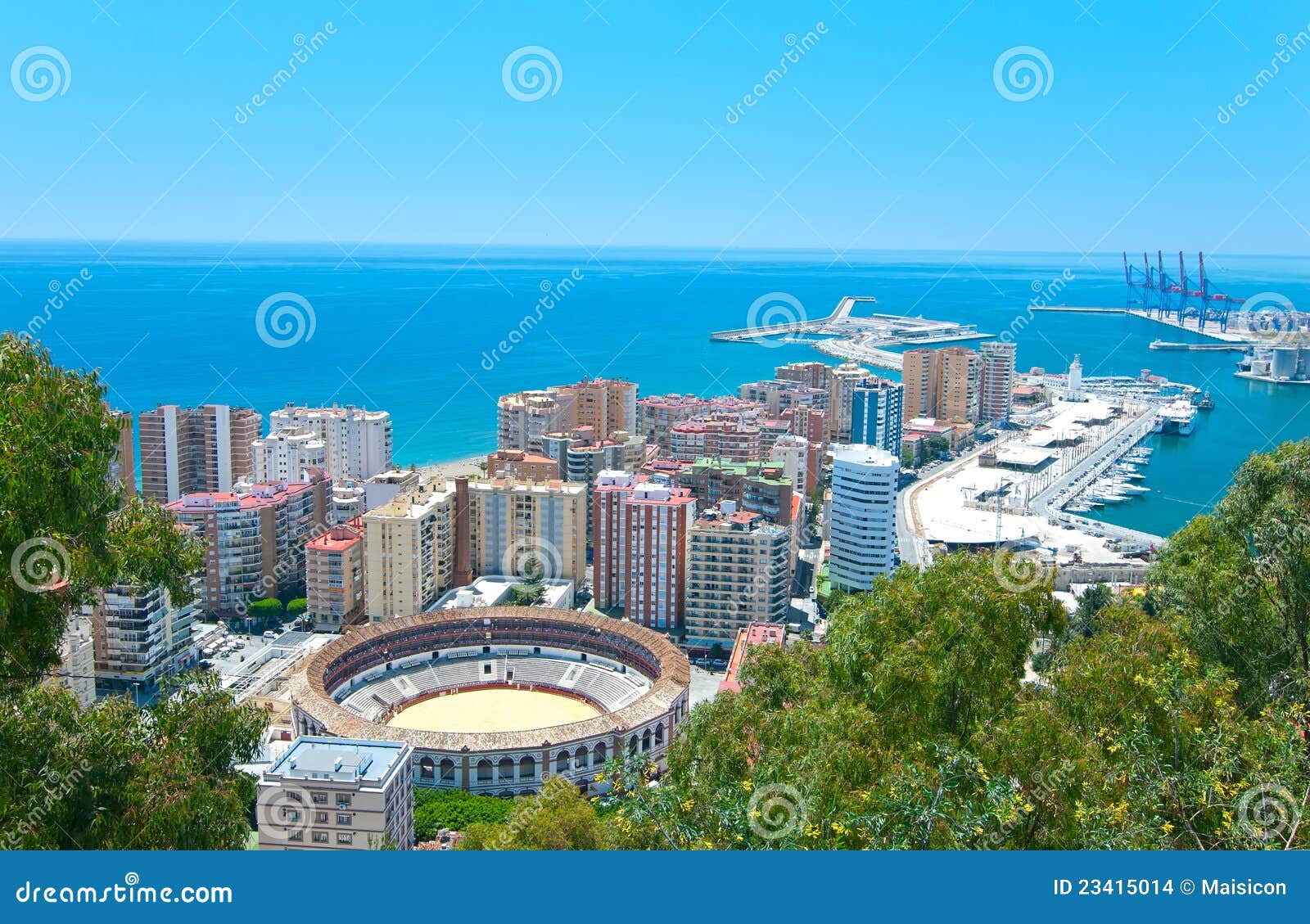 Nice view of Malaga. stock photo. Image of spain, city - 23415014