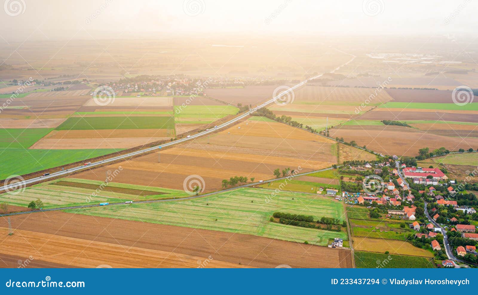 Nice View of the Multi-colored Fields from a Great Height. Aerial ...