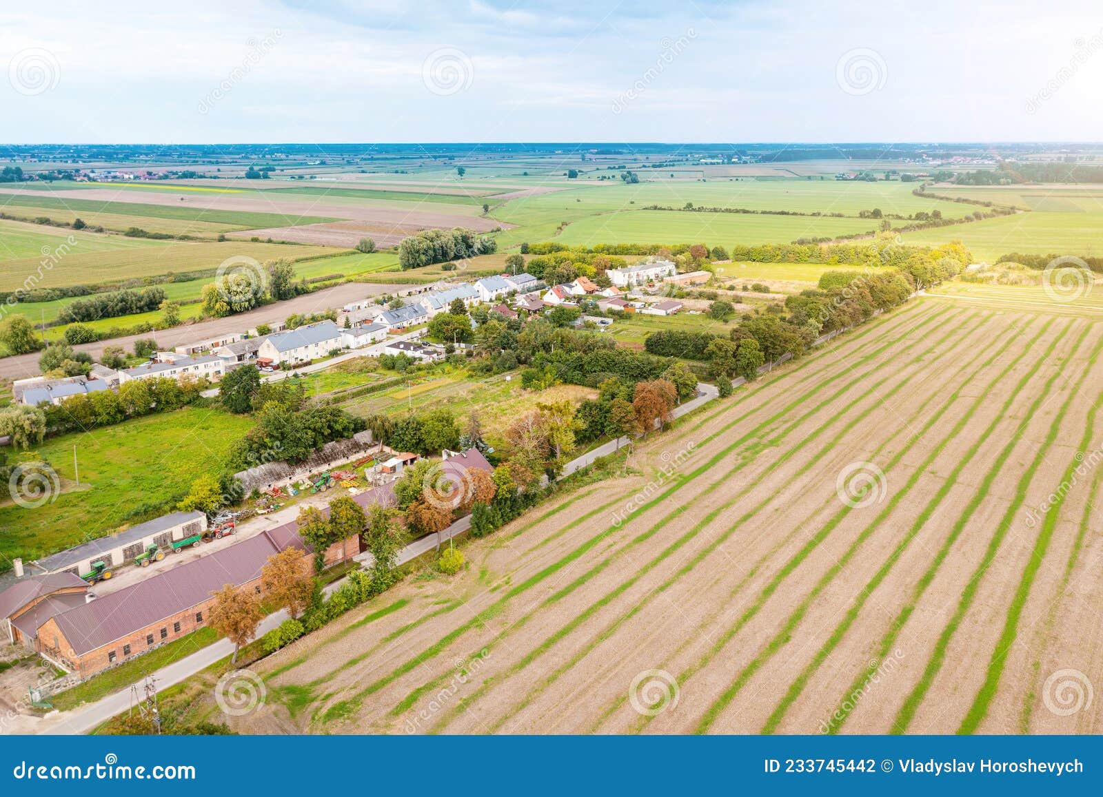Nice View of the Multi-colored Fields from a Great Height. Aerial ...